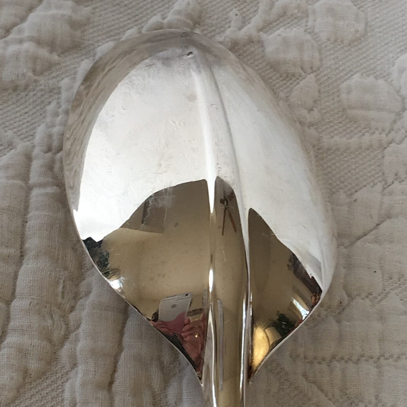 Vintage Gerity Silver Plate G48 Serving Spoon in Silver Cloth Pouch ...