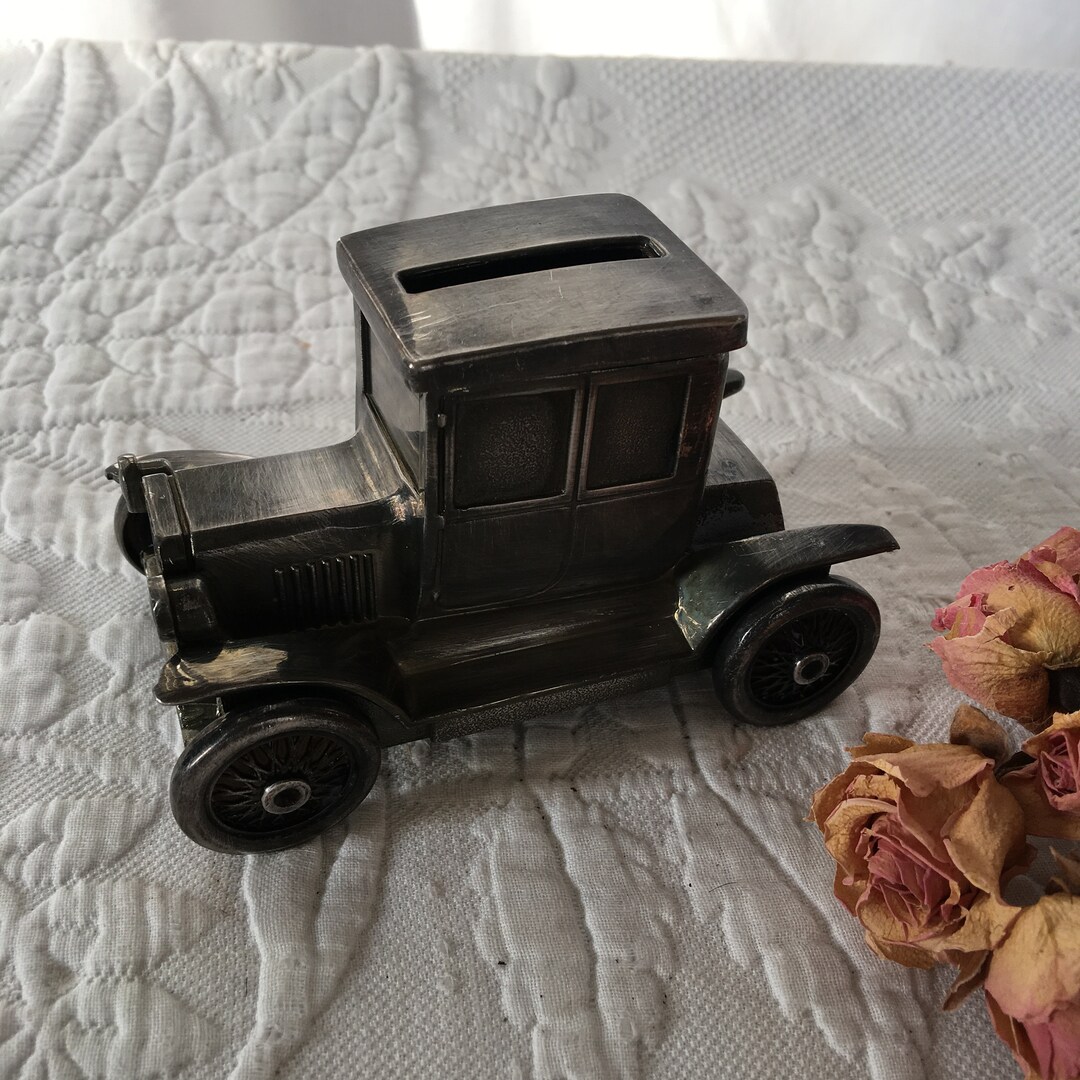 Vintage Car Bank Antiqued Silver Model T Bank. Ford Model T Coupe Money ...
