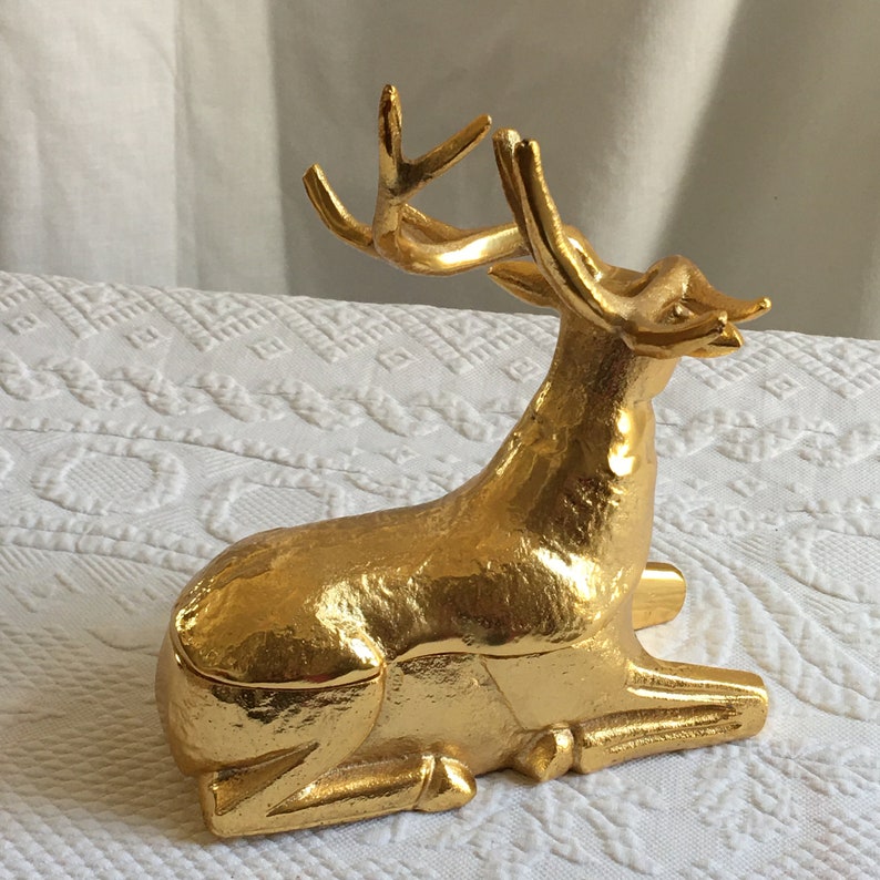 Vintage Brass Reindeer Box Made in India. Gold Brass Box for - Etsy
