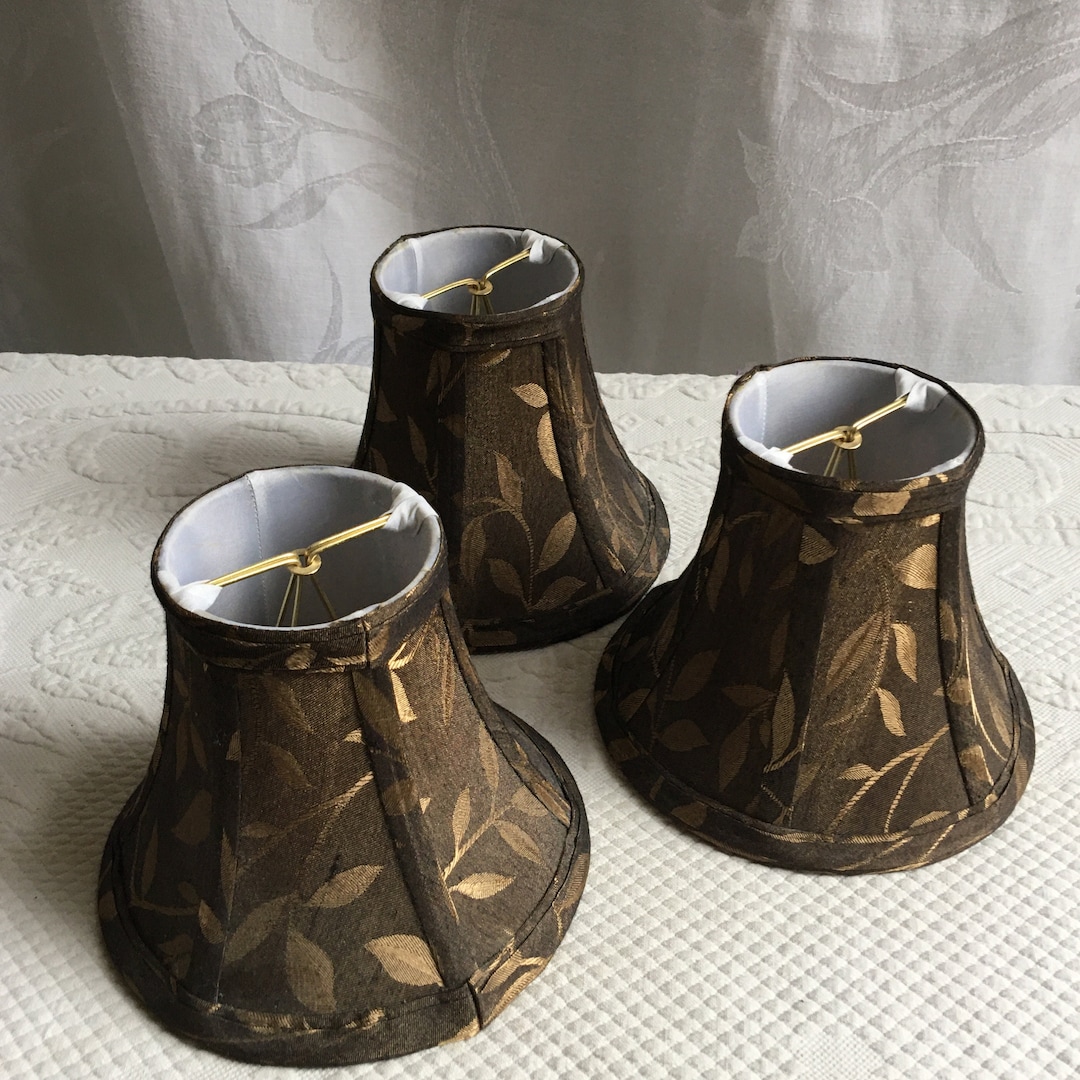 Small Gold and Black Lampshade With Leaf Designs. Well Made and Fully ...