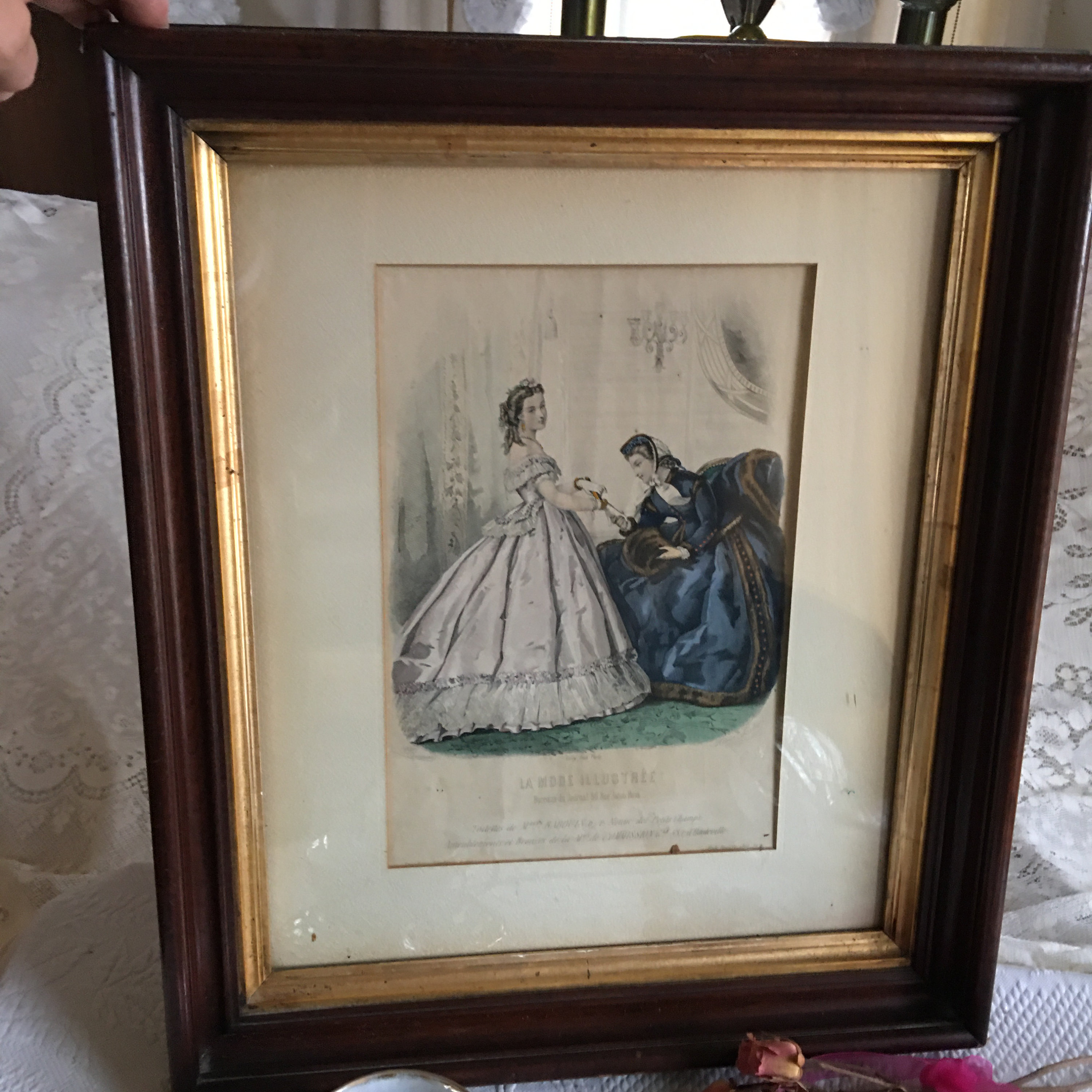 Antique 1865 Lithograph Civil War Ladies Print in Antique Frame. Paris ...