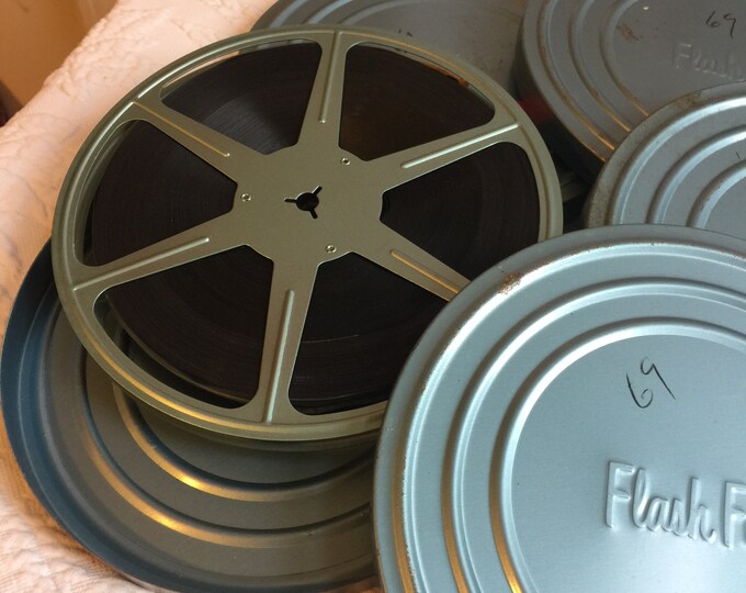 Vintage Flash Foto Movie Reel and Tin Can. 1 Film Canister Tin and ...