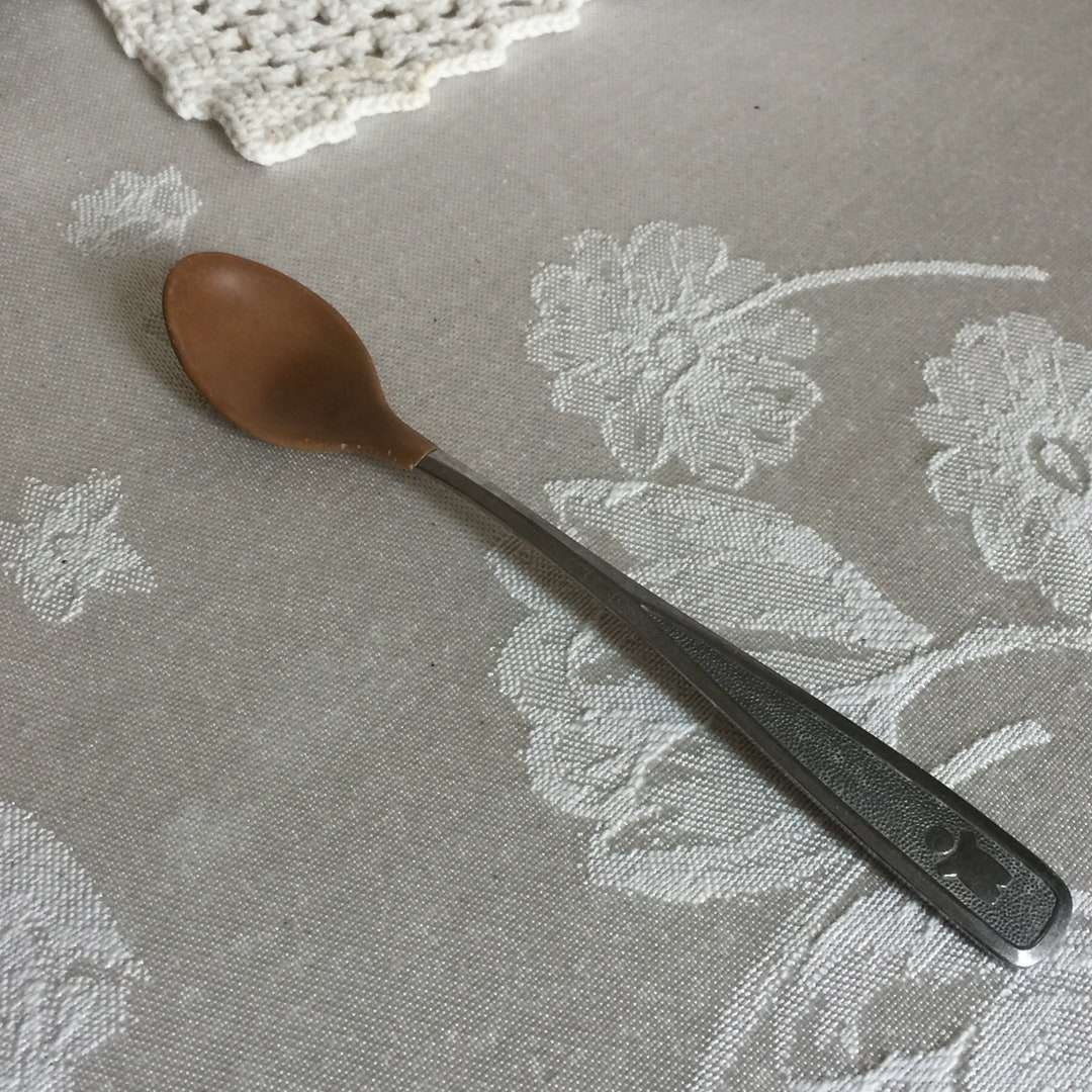Vintage 1980 the First Years Rubber Tipped Long Baby Spoon. Stainless ...
