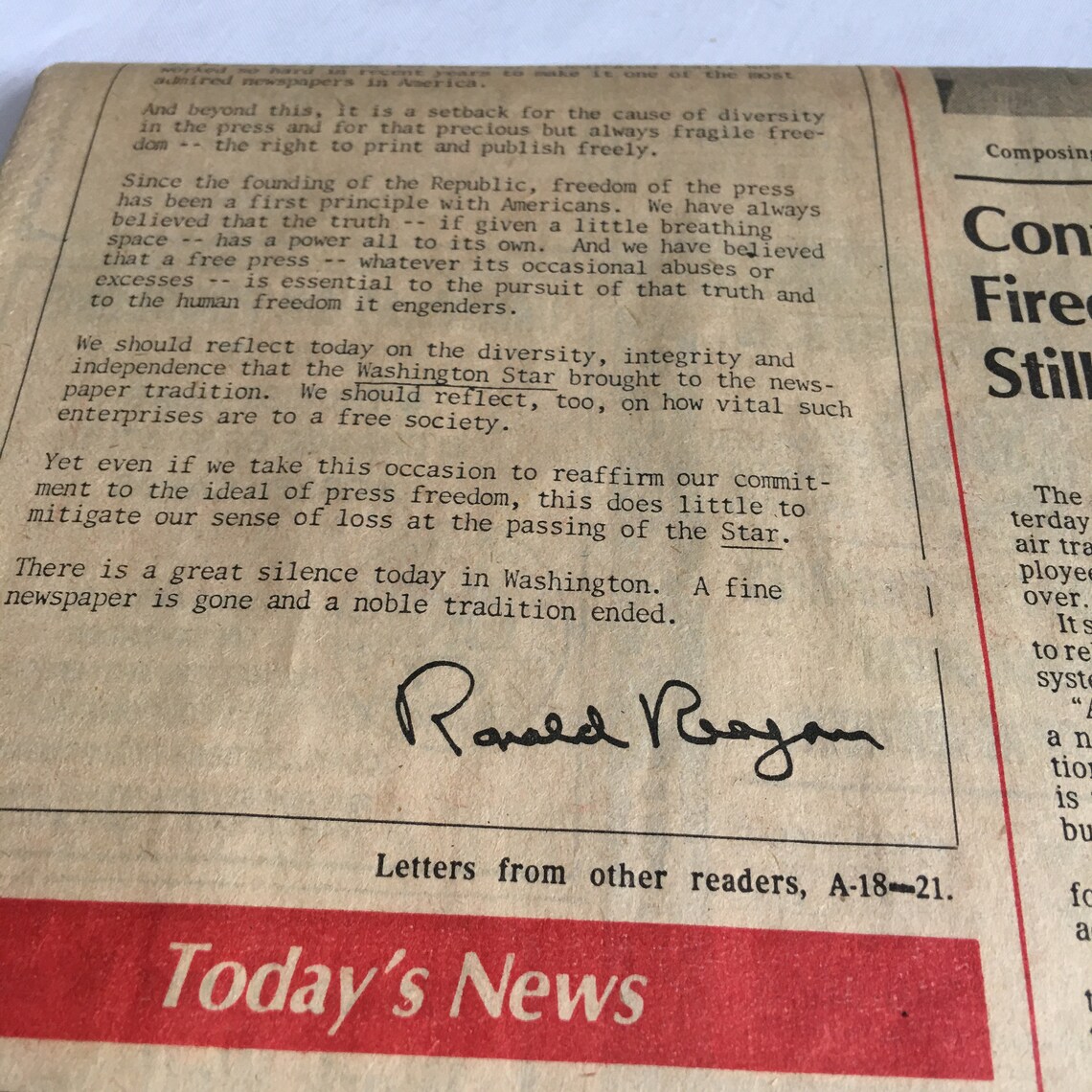The Final Edition August 7, 1981 the Washington Star Newspaper. 128 ...