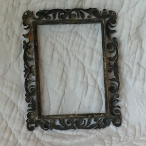Victorian Silver Plate Fancy Rustic Metal Ornate Frame. Swirling ...