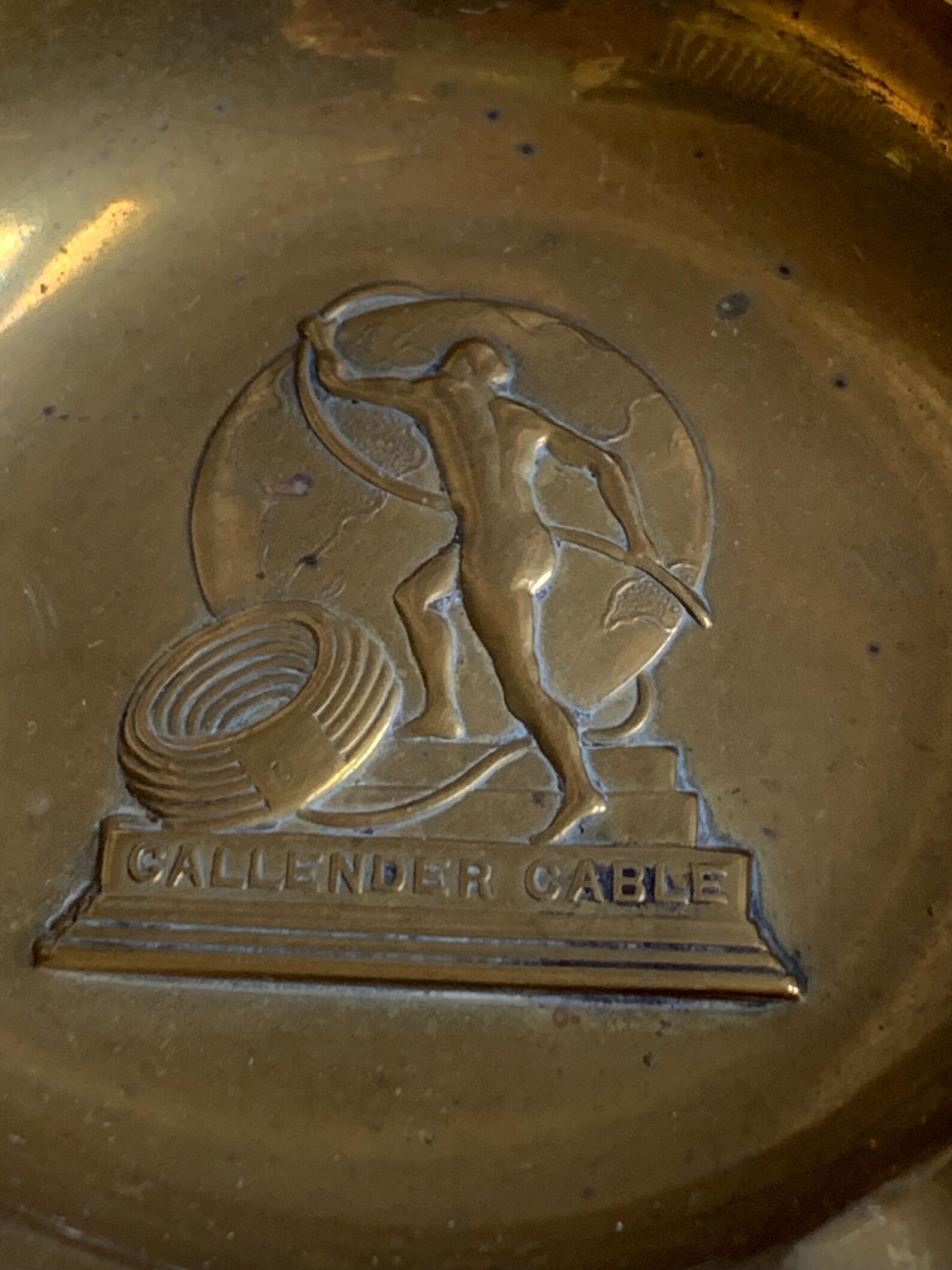 Vintage Callender Cable Brass Ashtray. Scalloped Edge With Embossed ...