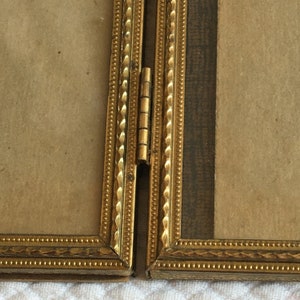 Vintage Double Folding Brass Frame. Decorative Metal Edges on All Sides ...