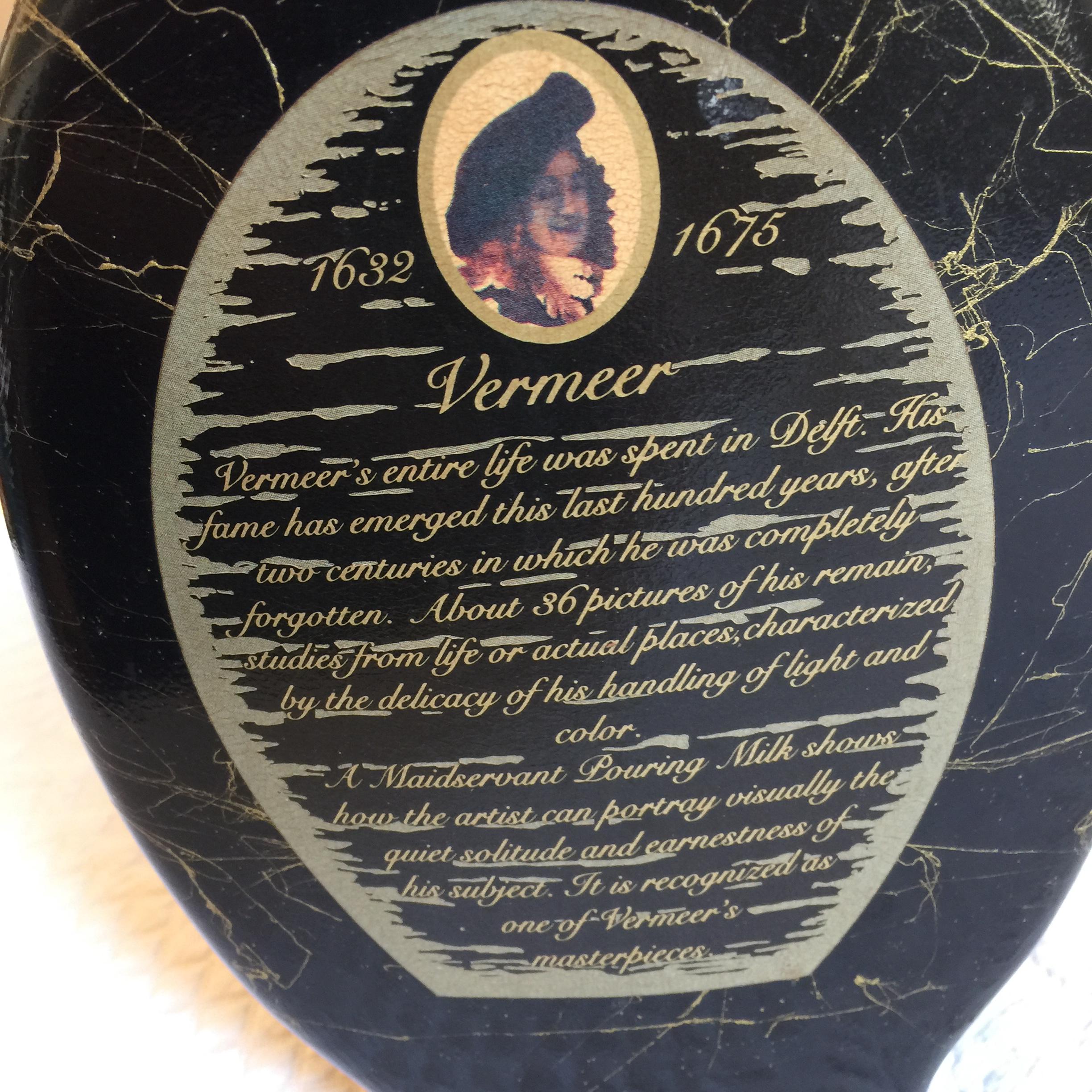 Vintage Bourbon Bottle With Vermeer Painting A Maid Ervant Pouring Milk ...