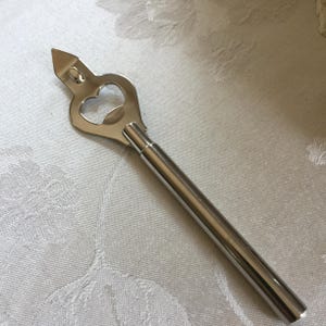 Vintage Bar Set in Stainless Steel. Can Openers, Corkscrew, Cutter and ...