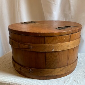 Antique Primitive Furkin Style Basket Bucket. Top Opens to Two Sides ...