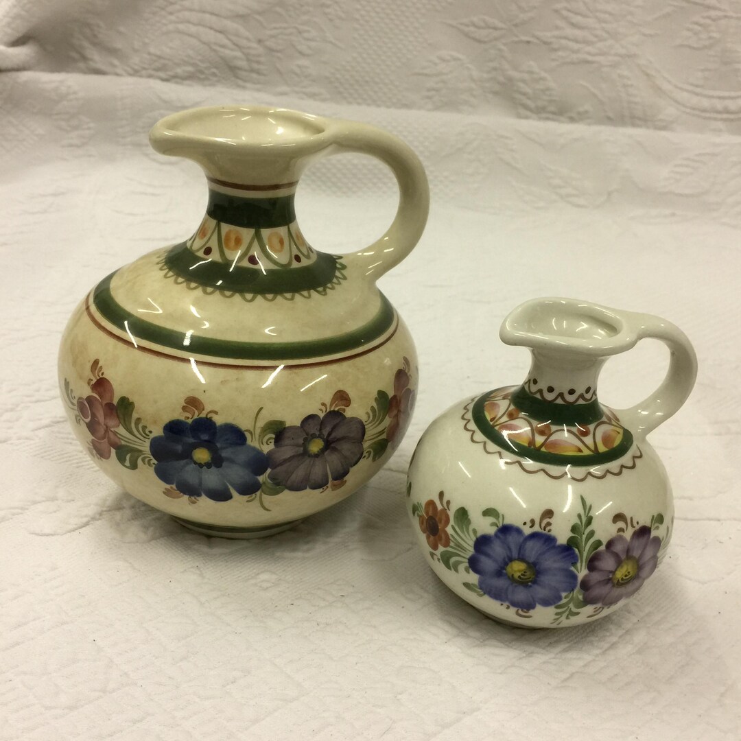 Vintage Wechsler Tirolkeramik Schwaz Austria Ceramic Pitcher. Floral ...