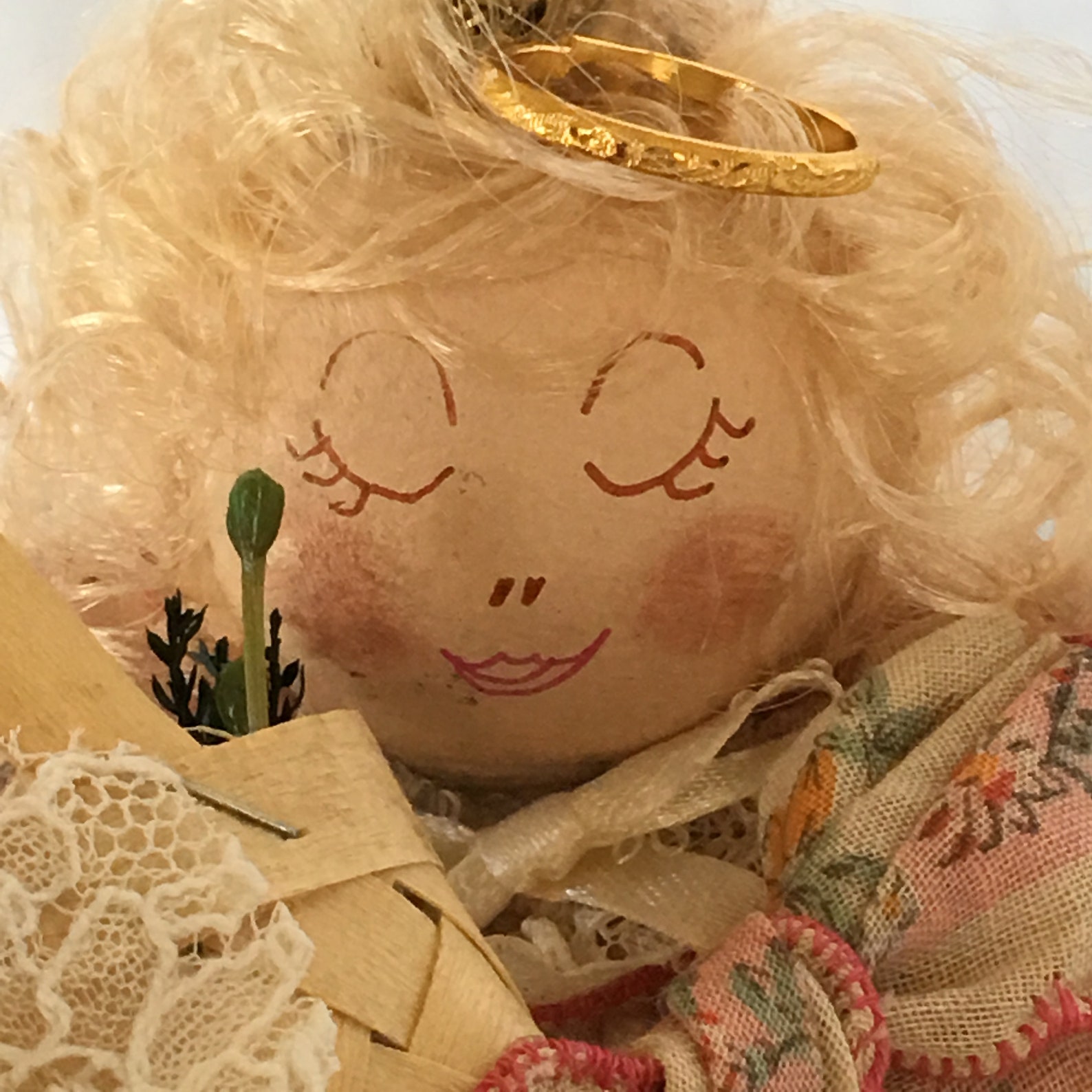 Hankie Angel Handmade Pink Angel Old Lace and Linens. Square - Etsy