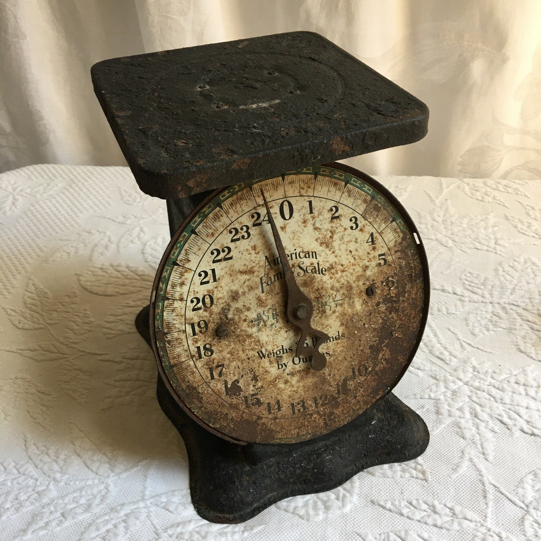 Antique American Family Scale. Primitive and Rustic Kitchen Decoration ...