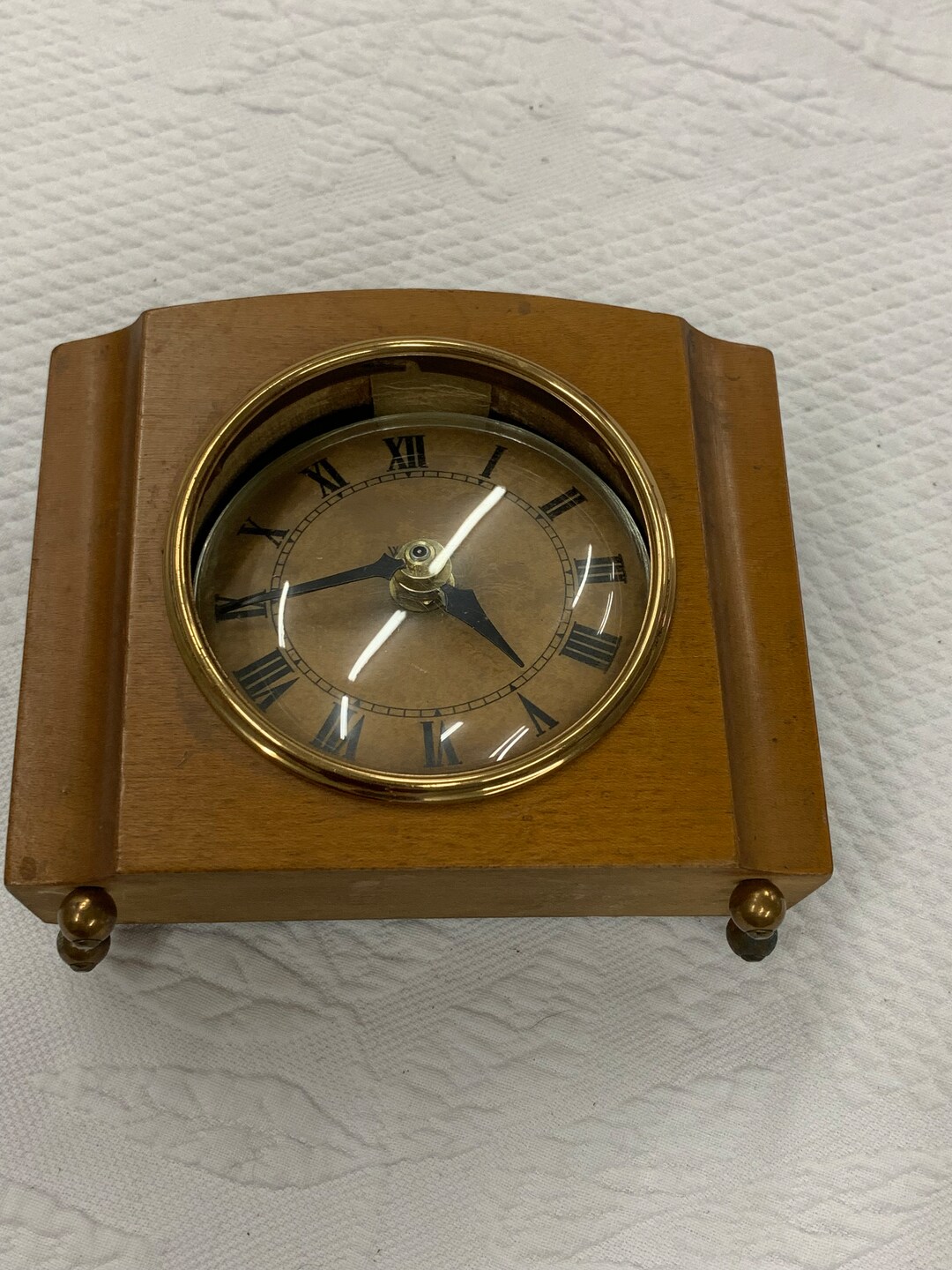 Vintage Westclox Wood Case an Roman Numeral Clock Face. No Buttons on ...