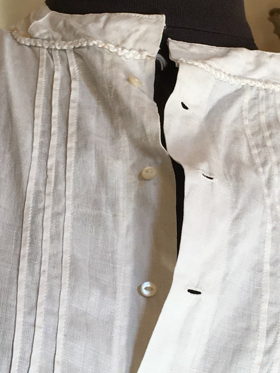 Victorian Linen Blouse With Couched Back Design, Fron… - Gem