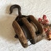 Antique Large Wooden Barn Pulley With Hook. Primitive Double Pulley ...