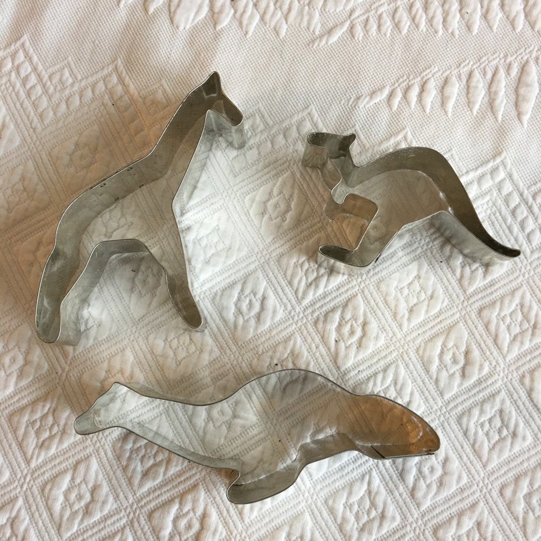 Vintage Wild Animal Cookie Cutters. Kangaroo, Seal and Giraffe Cookie ...