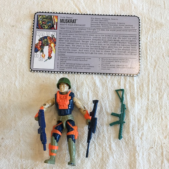 Vintage 1992 GI Joe Muskrat Heavy-fire Specialist Action - Etsy