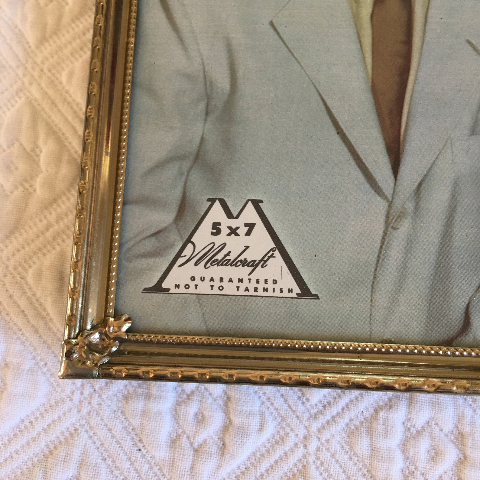 Vintage 1950s Metalcraft Gold 5 X 7 Picture Frame With Picture - Etsy