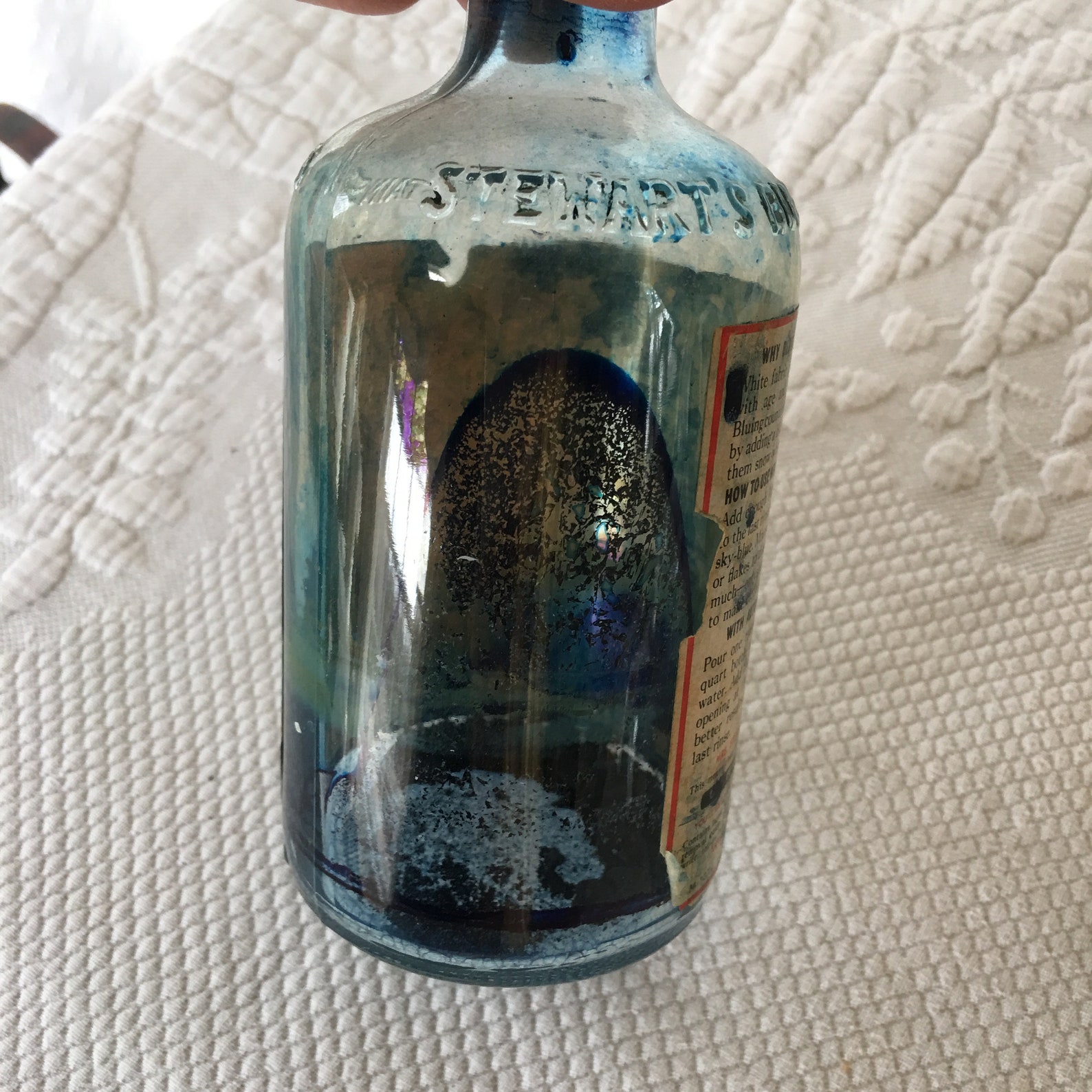 Vintage Mrs. Stewarts Liquid Bluing Bottle. Whiter Washing - Etsy