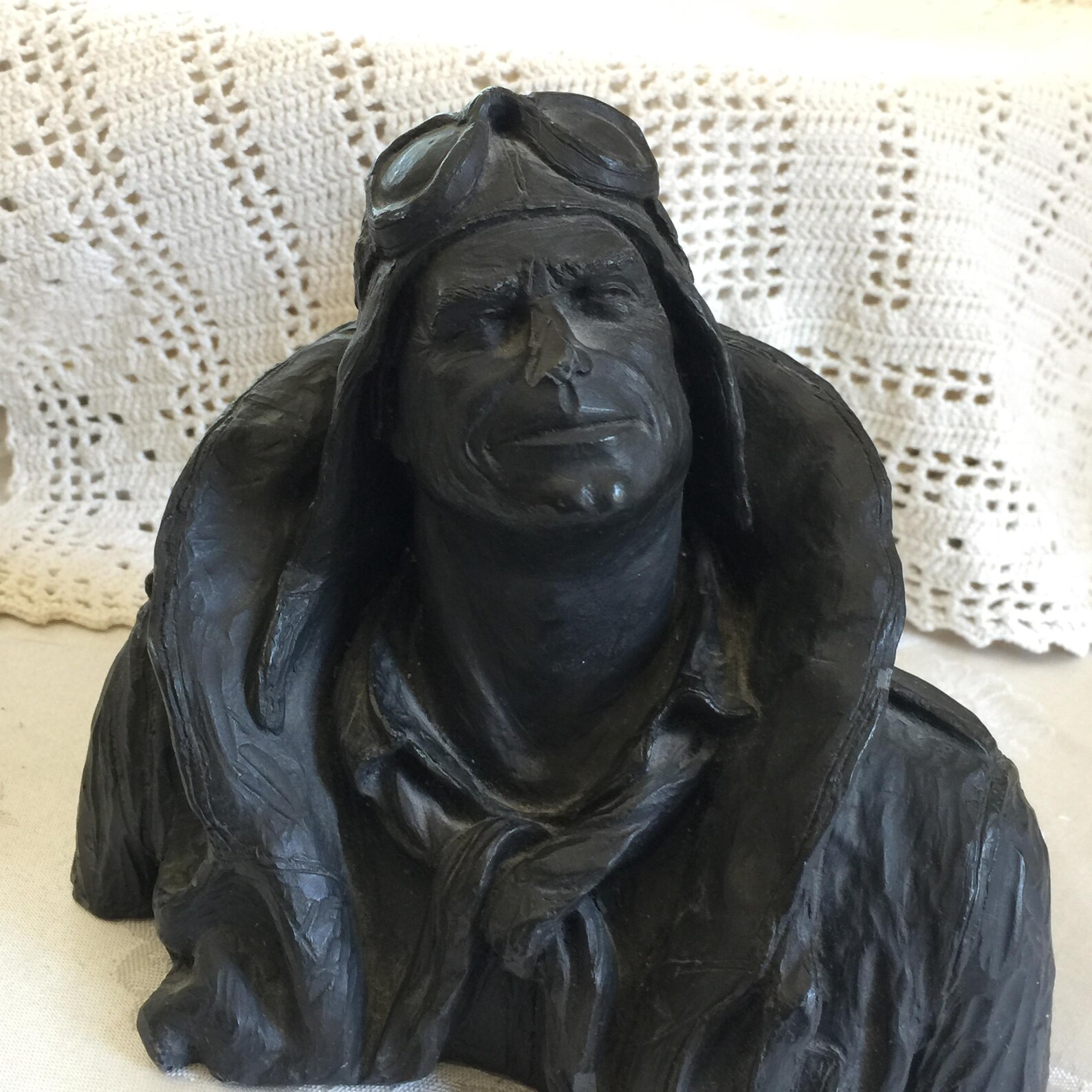 Vintage Pilot Sculpture by Michael Garman in 1973. Pilot Looking to the ...