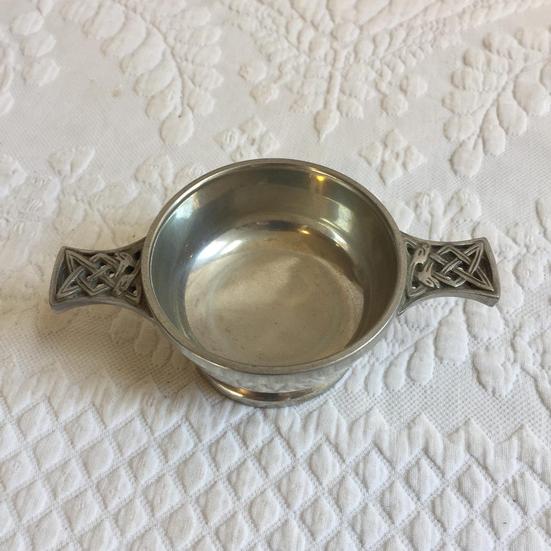 Vintage Scottish Piper Irish Whiskey Tasting Dish in Pewter. Celtic ...