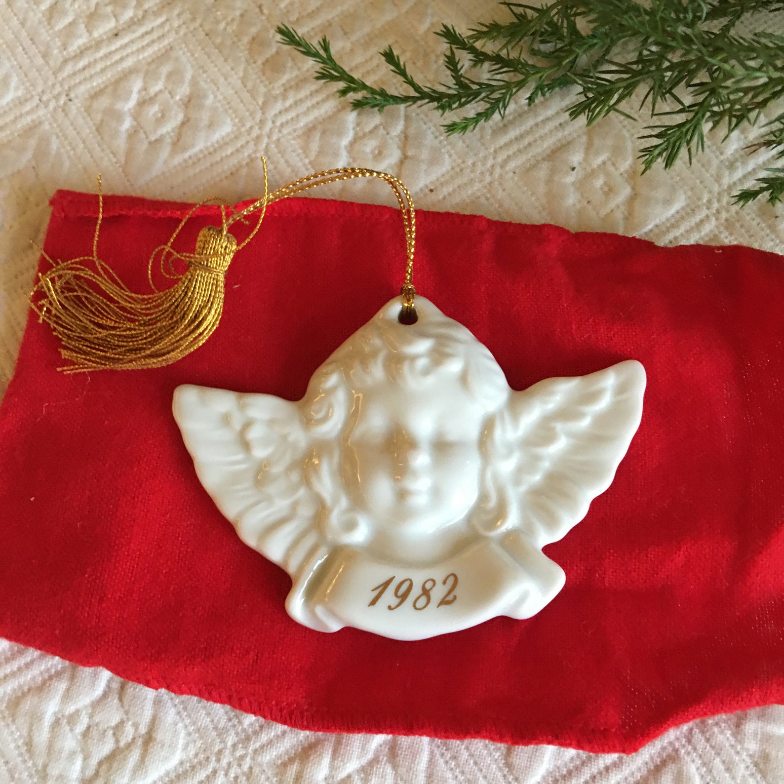 Vintage 1982 Avon Ceramic Angel Ornament. Avon Collectible. - Etsy