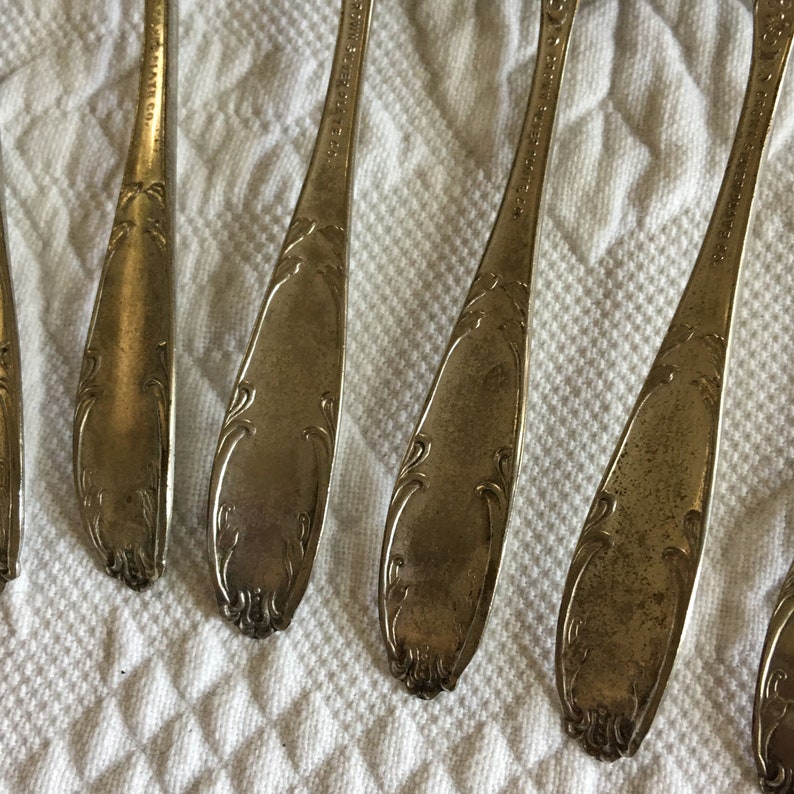 Vintage 10 Crown Silver Plate Co. Demitasse Spoons With Leafy - Etsy