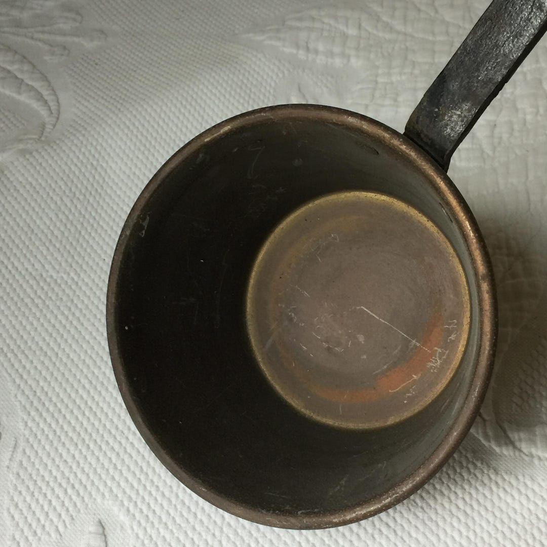 Antique Rustic Iron and Brass Dipper Pot. Reenacting Period Open Fire ...