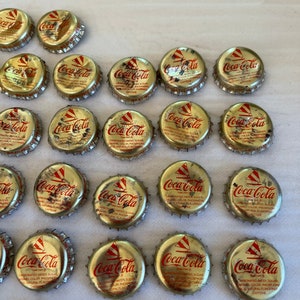 Vintage 50 Gold Coca Cola Bottle Top Caps. Repurpose in Crafting ...