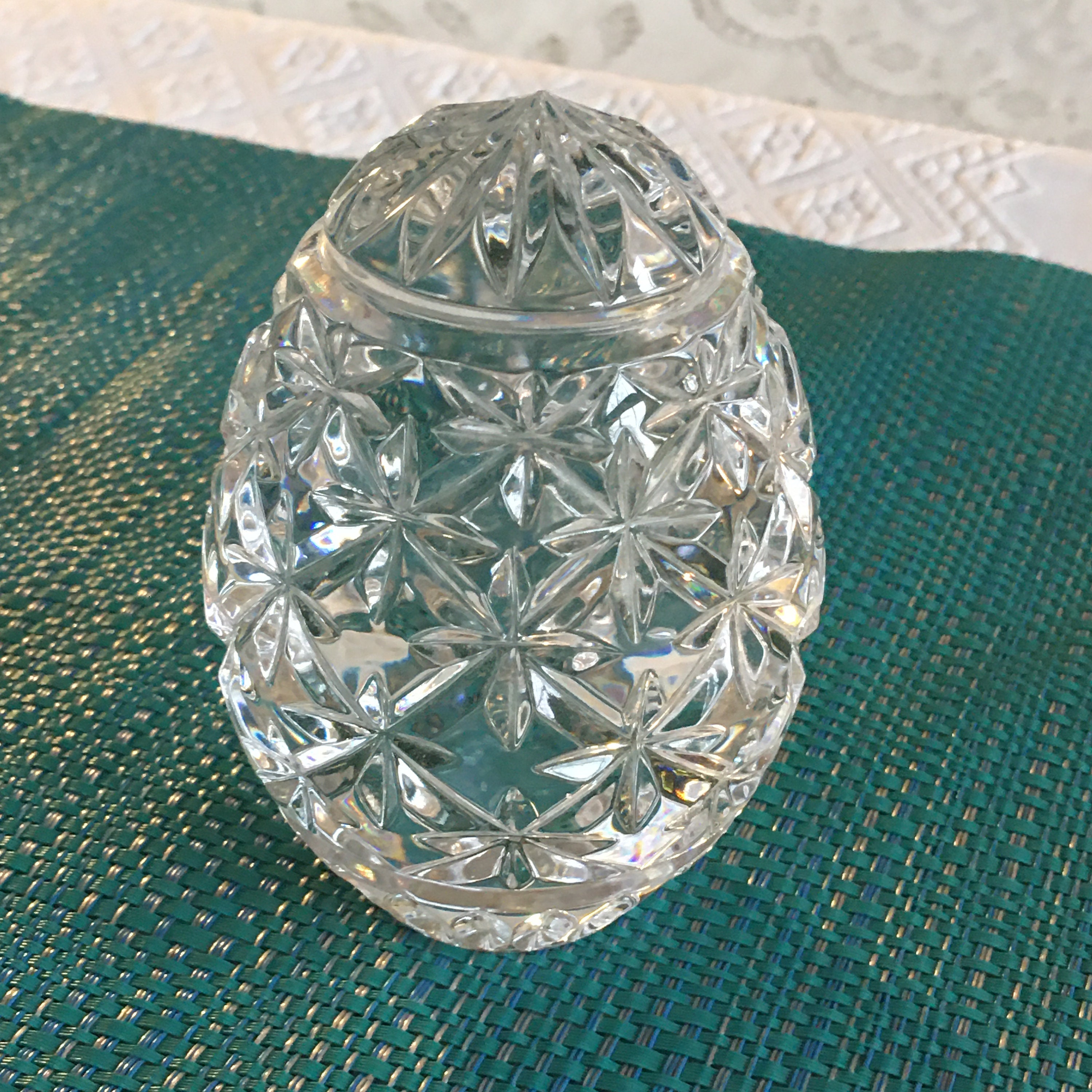 Fine Clear Lead Crystal Egg Shape Paperweight Office Paperweights etna ...