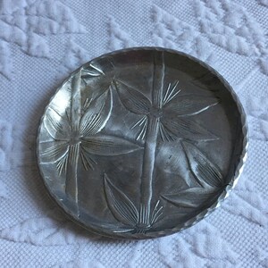 Vintage Everlast Forged Aluminum Coaster With Bamboo Stalks and Leaves ...