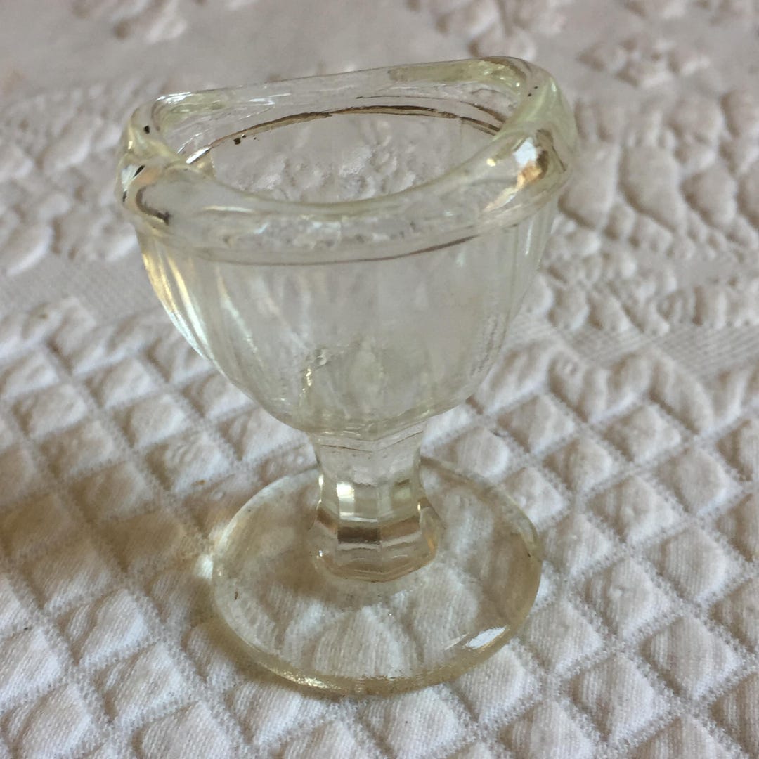 Antique Eye Wash Cup on Pedestal. Clear Glass Eye Bath Cups. Choose ...