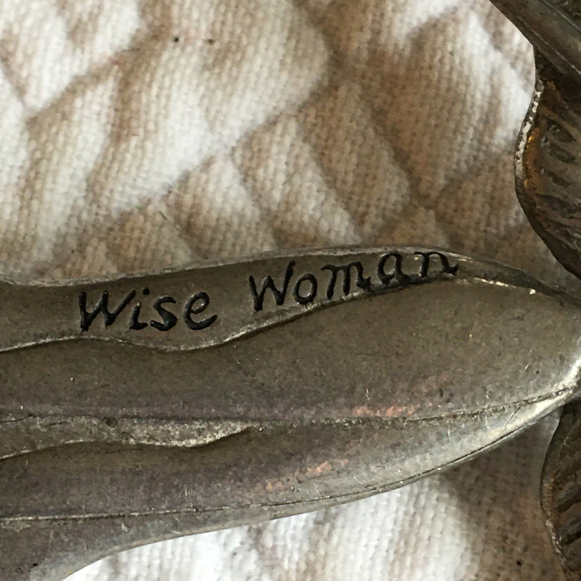 Vintage Pewter Wise Woman Angel Pin and Pendant. Woman With Wings ...