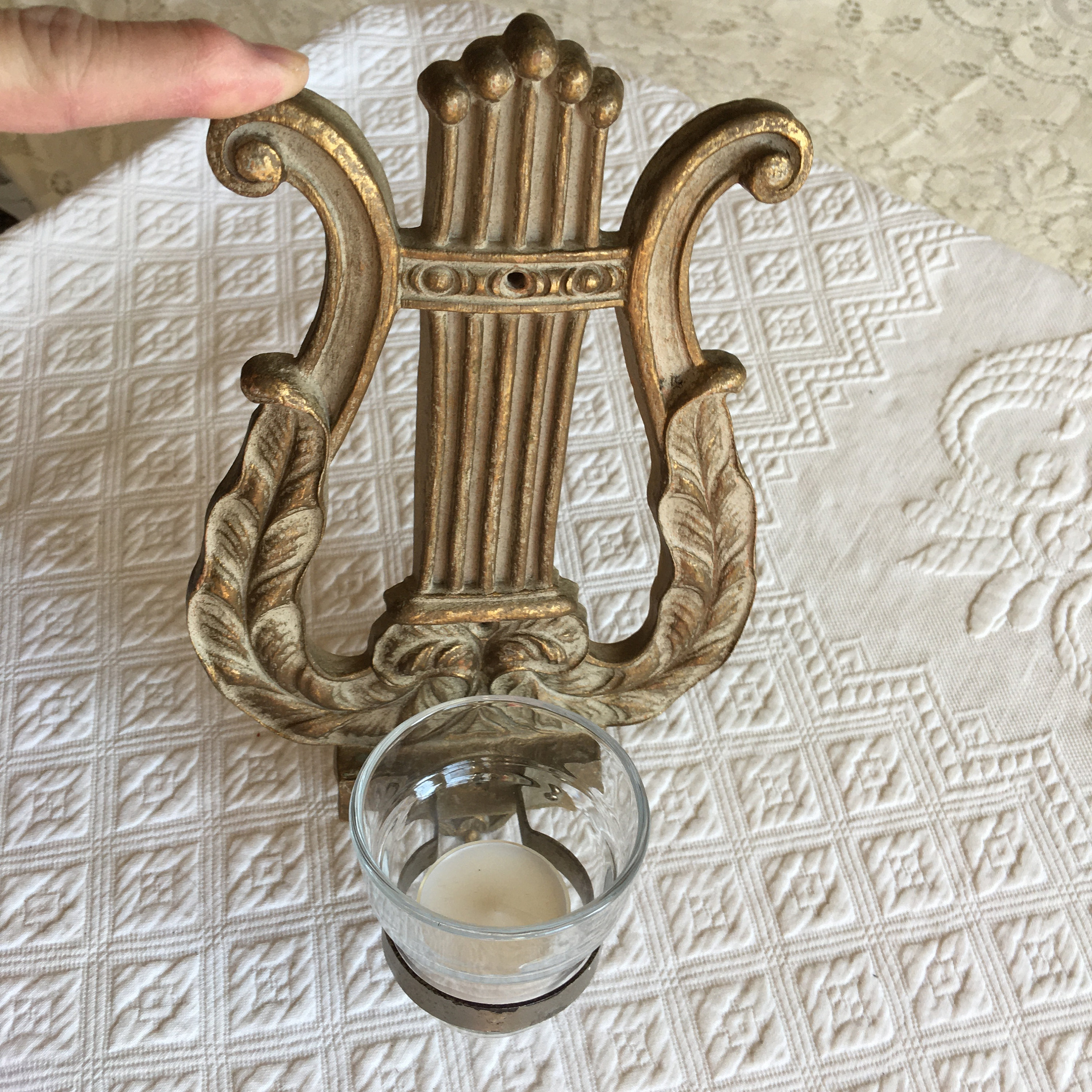Vintage Lyre Wall Candle Holder. Composite Elegant Fancy Lyre - Etsy UK