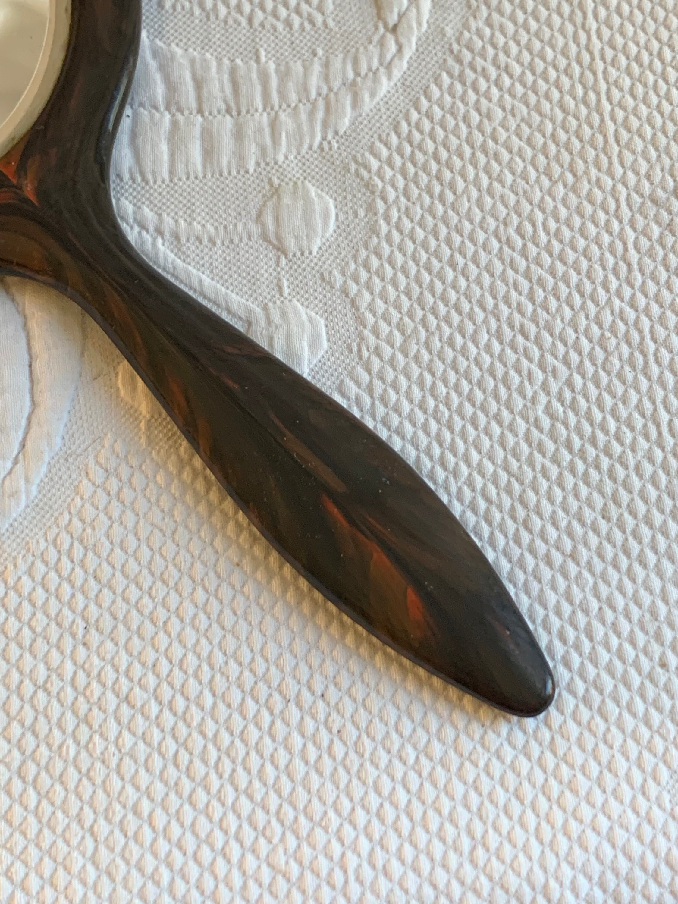 Vintage Faux Tortoise Shell Hand Mirror. Two-sided Beveled Mirror in ...