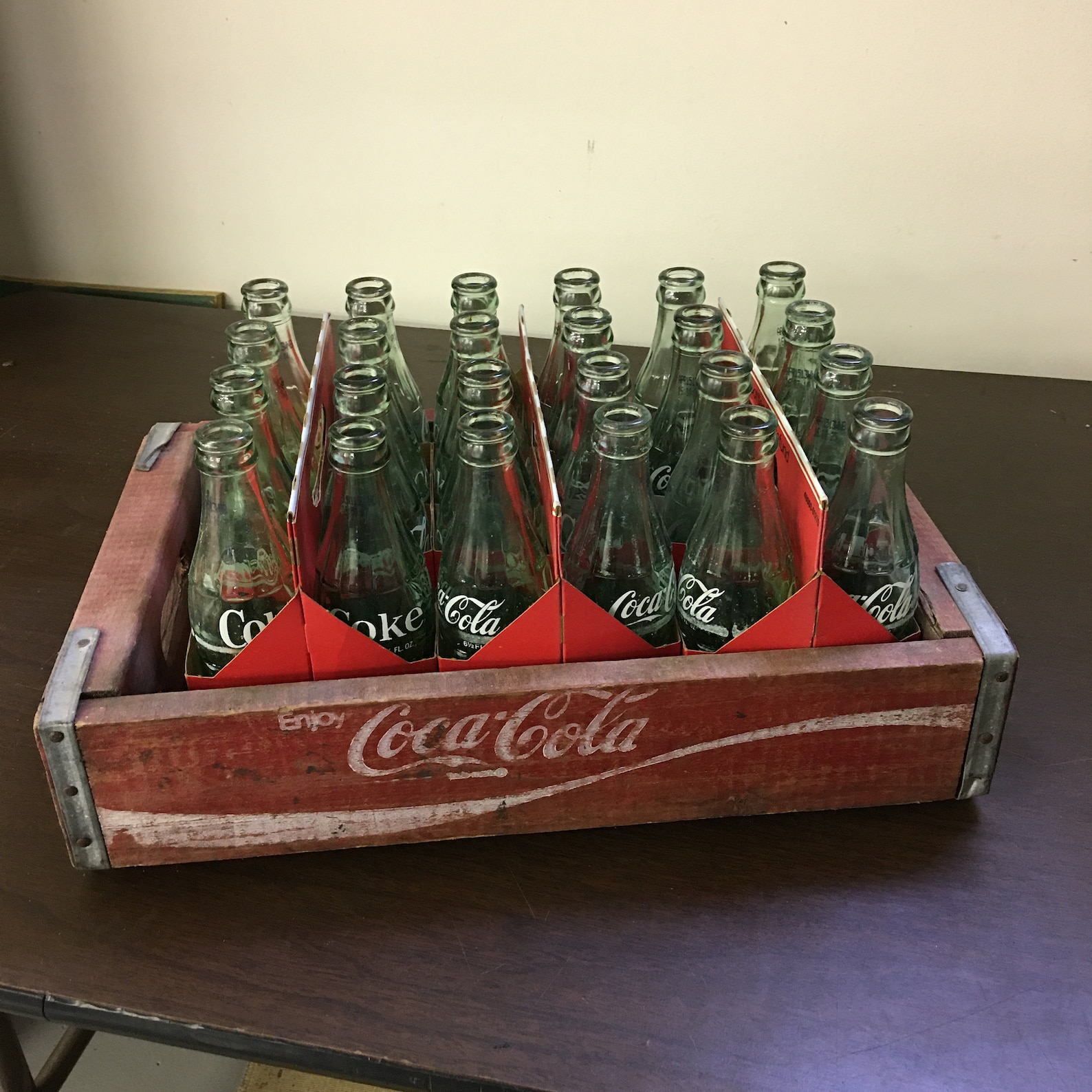 Vintage Coca Cola 3-8 Packs in Wooden Red Crate. 24 6.5 Oz. | Etsy
