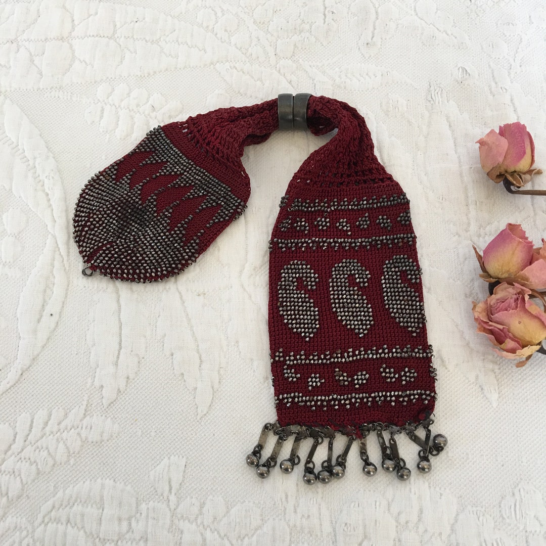 Antique Misers Purse 19th Century French Misers Purse. Silver Faceted ...