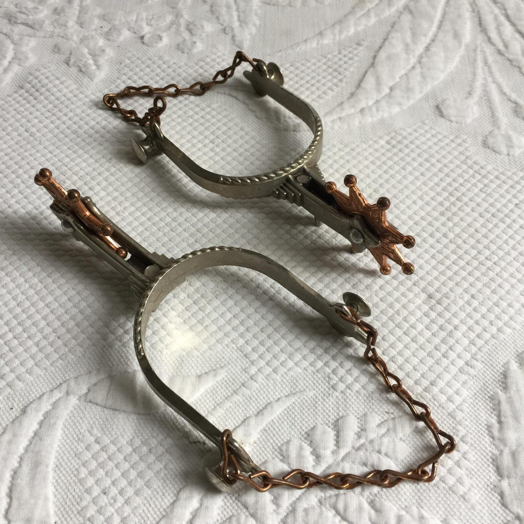 Vintage Toy Cowboy Spurs for Active Play. Silver Tone Metal With Copper ...