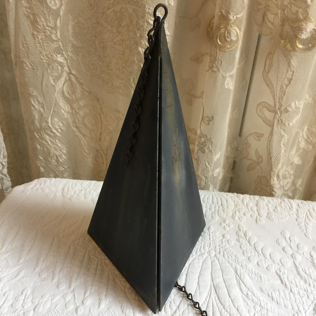 Vintage Triangle Wrought Iron Bell W/ Loud, Deep Ring W/ Disk Inside ...