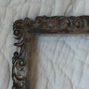 Victorian Silver Plate Fancy Rustic Metal Ornate Frame. Swirling ...