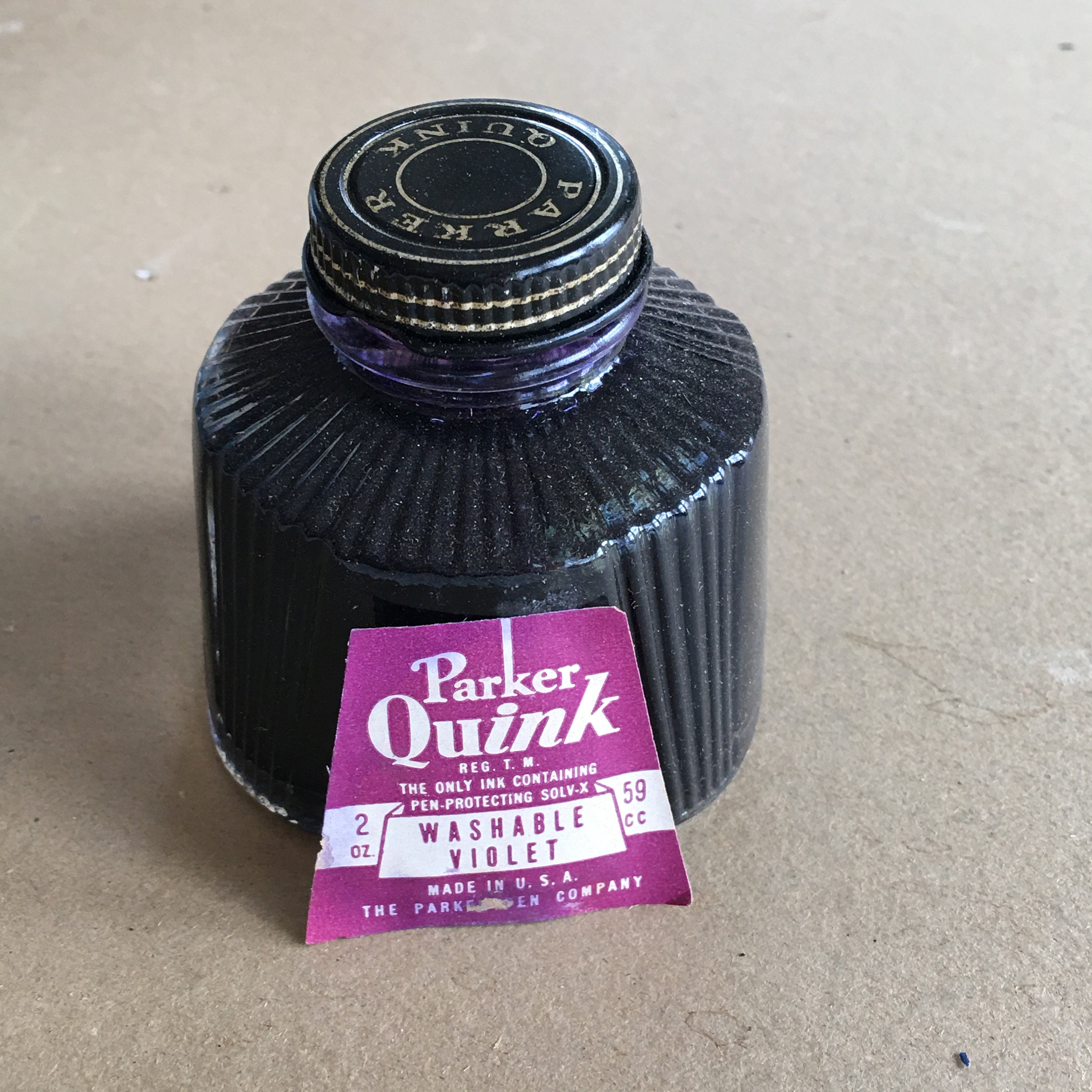 Vintage Violet Parker Quink Washable Ink. 2 Ounce Full Bottle | Etsy
