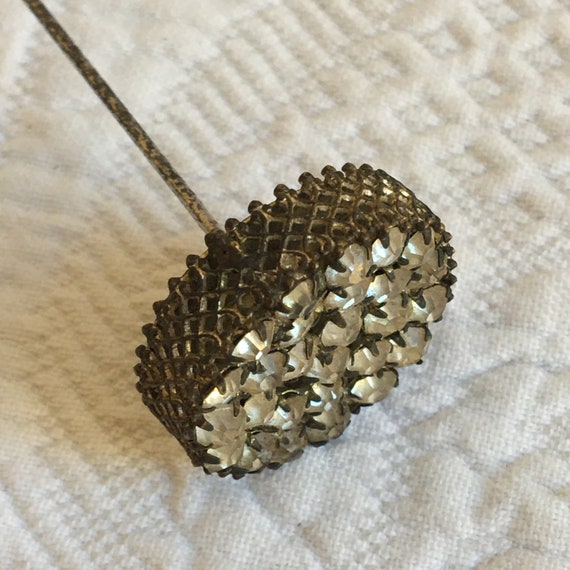Victorian Hat Pin Filigree Rhinestone Gold Hat Pin … Gem