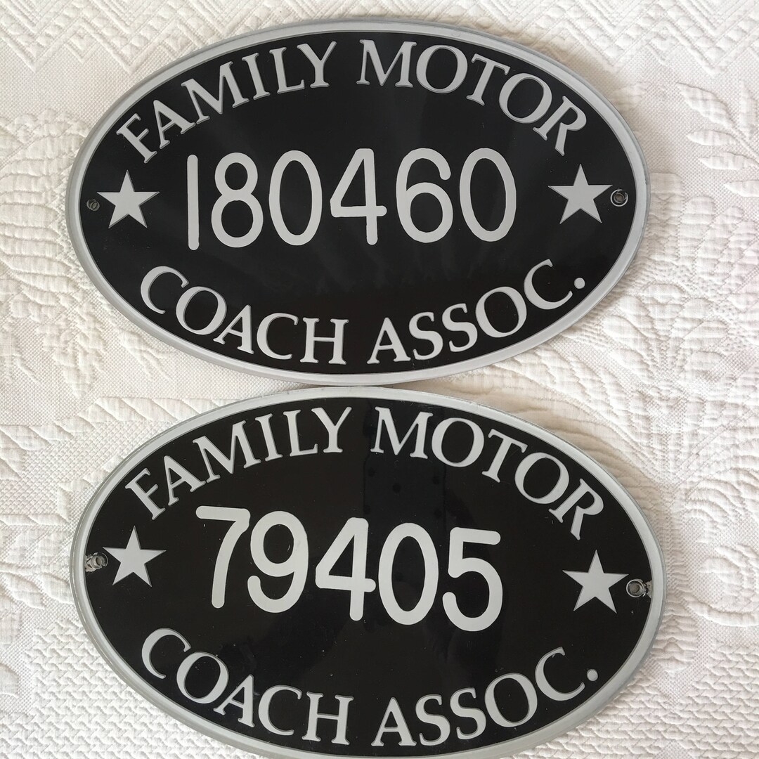 Vintage Motor Coach License Plates. Plexiglass License Plates From ...