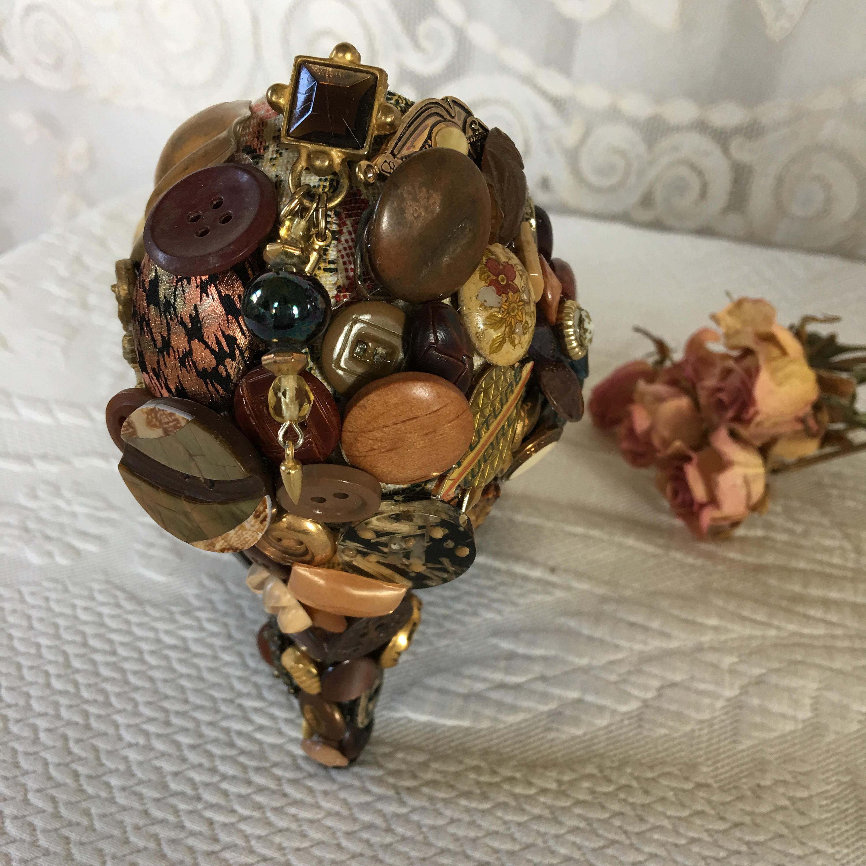 Handmade Button Jewelry High Heel Shoe. Dresser Accent to Hold ...
