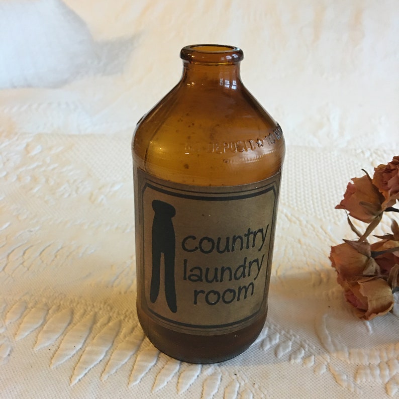 Vintage Fleecy White Bleach Bottle Decorative Label Country Laundry ...