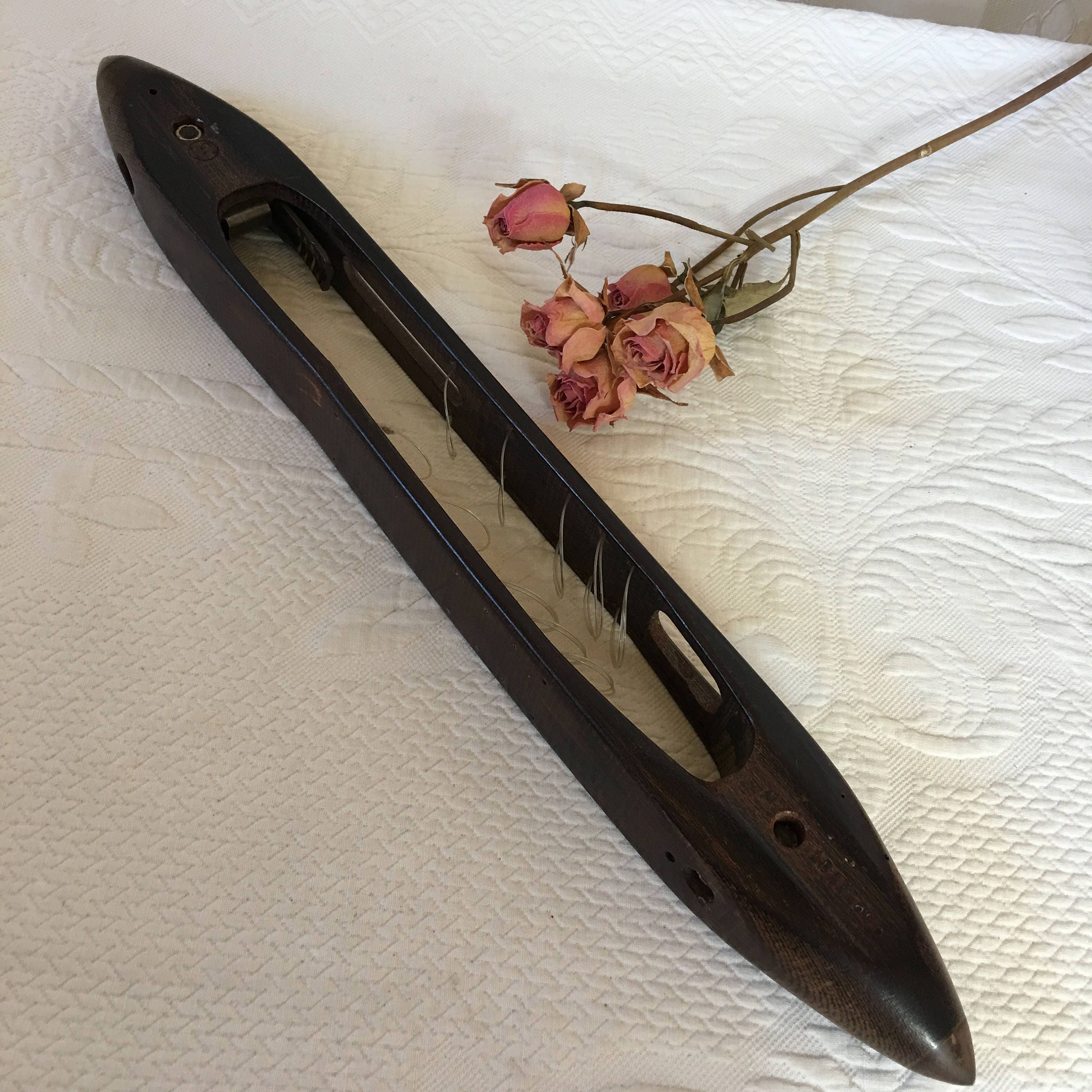 Vintage Weaving Shuttle. Shuttle Used to Add Warp Yarn to the Weft Laid ...