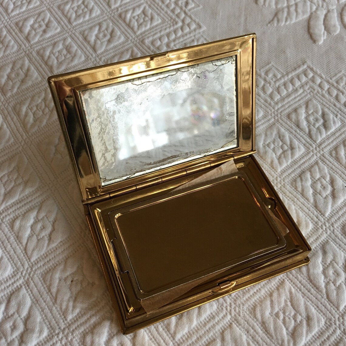Vintage Coty Compact. Book Style Compact in Gold Tone Textured Case ...