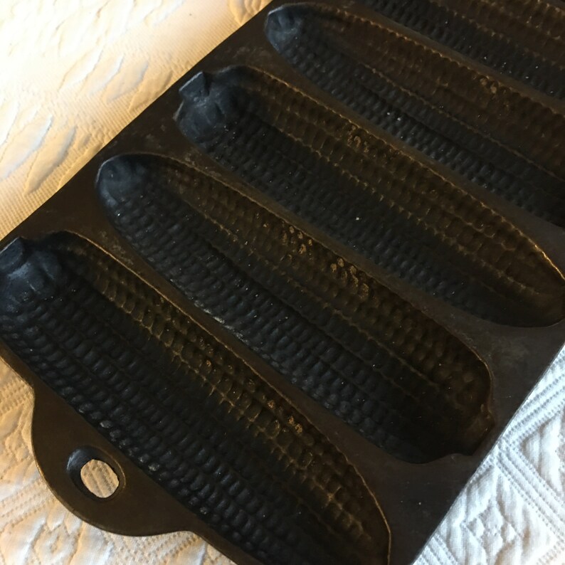 Vintage Silver Cast Iron Corn Molds Cornbread Pan. Two Holes | Etsy