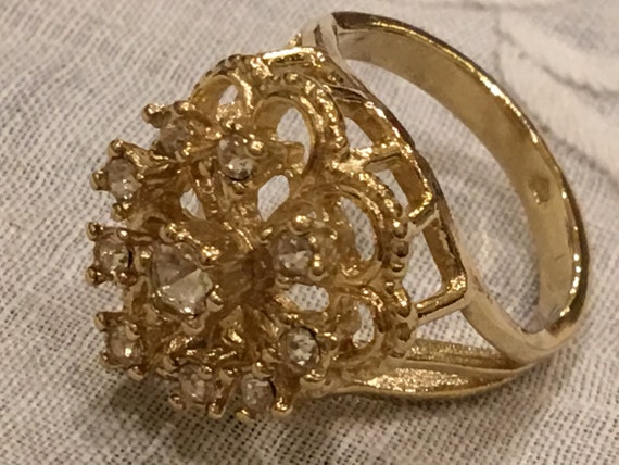 Vintage Gold Metal Sachet Ring. Vanda Gold Metal Adjustable | Etsy